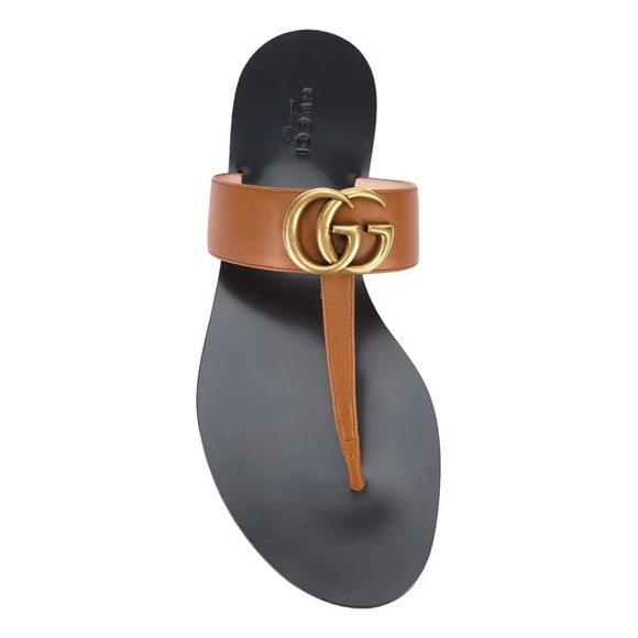 GG double G | Shoes | Gg Marmont Calfskin Leather Thong Sandals Flip ...